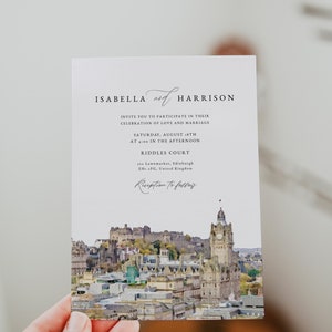 EDINBURGH Wedding Invitation Template, Edinburgh Skyline Wedding Invite ...