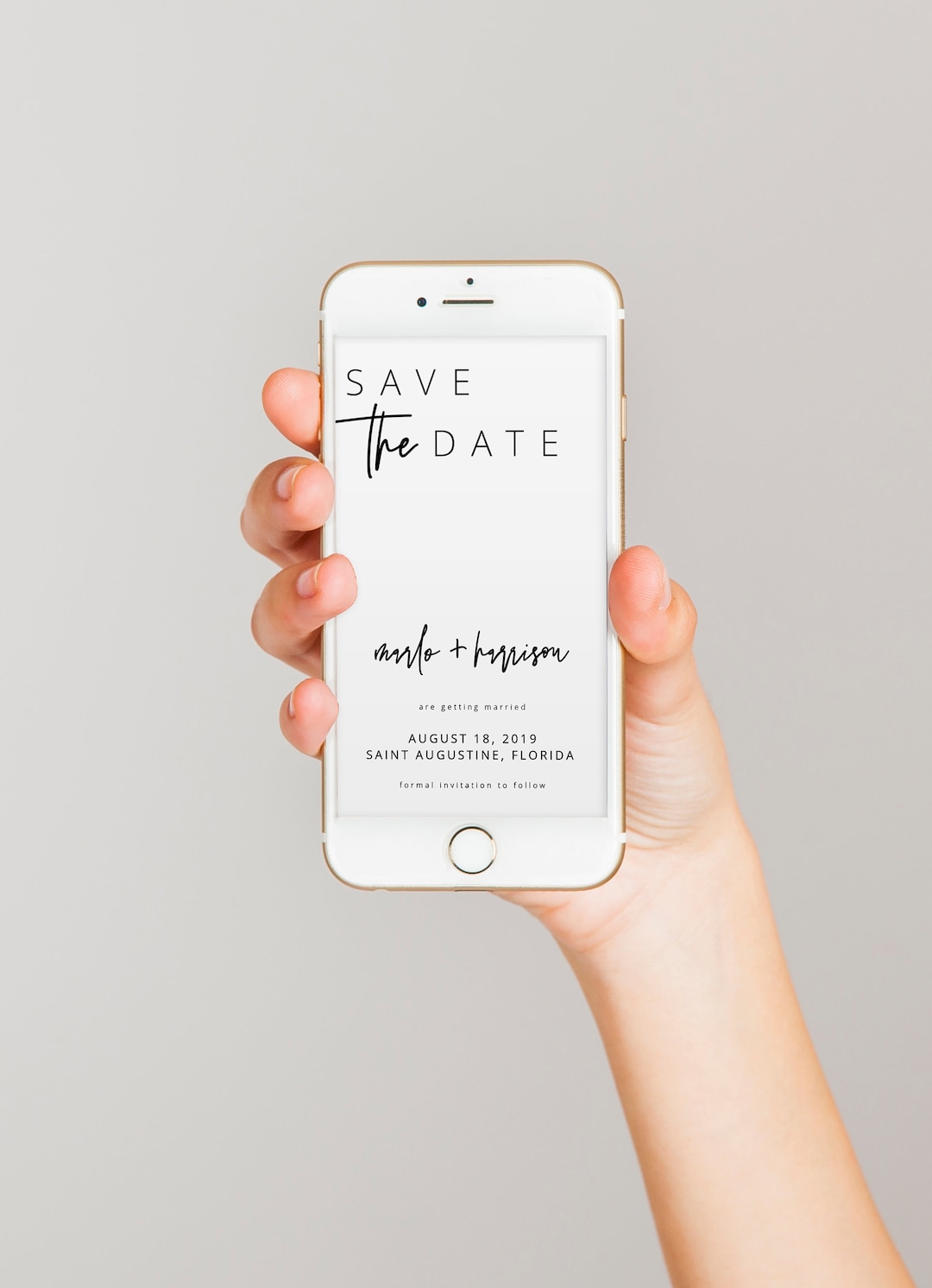 Modern Save the Date Template, Text Message Save the Date, Minimalist ...