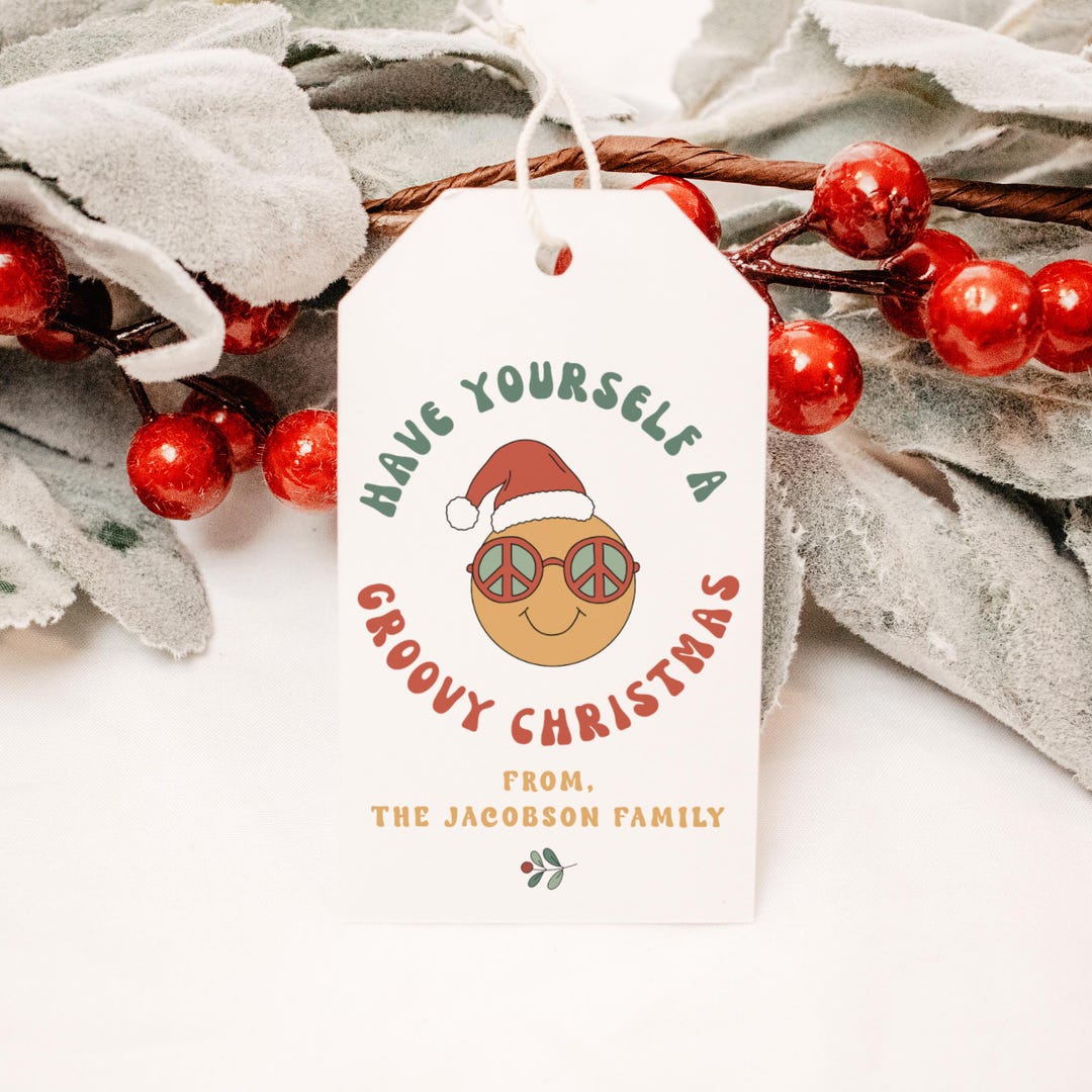 Christmas Gift Tag Template, Have Yourself A Groovy Christmas Gift Tag ...