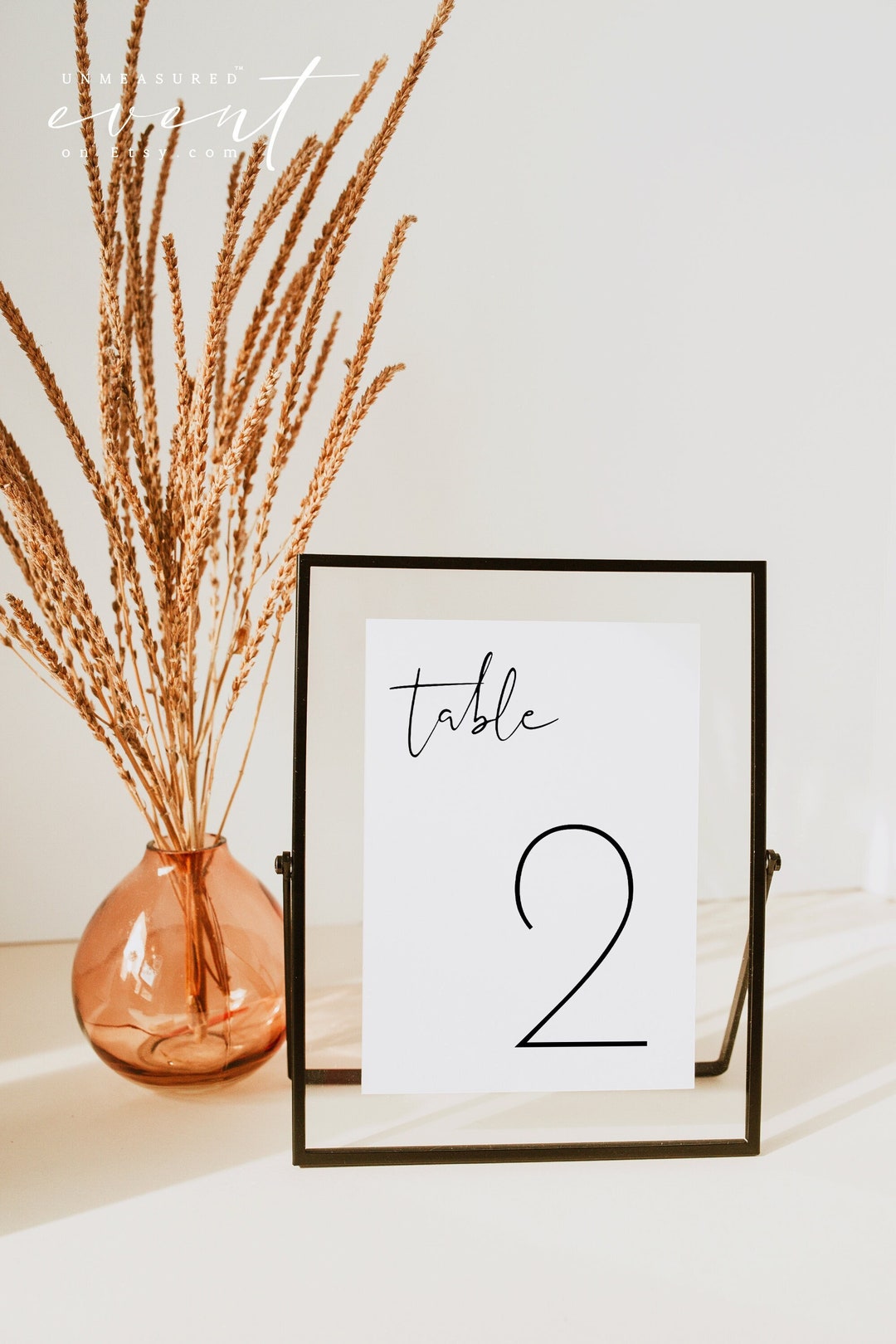 ADELLA PRINTED + SHIPPED Table Number Cards, Modern Minimalist Wedding ...