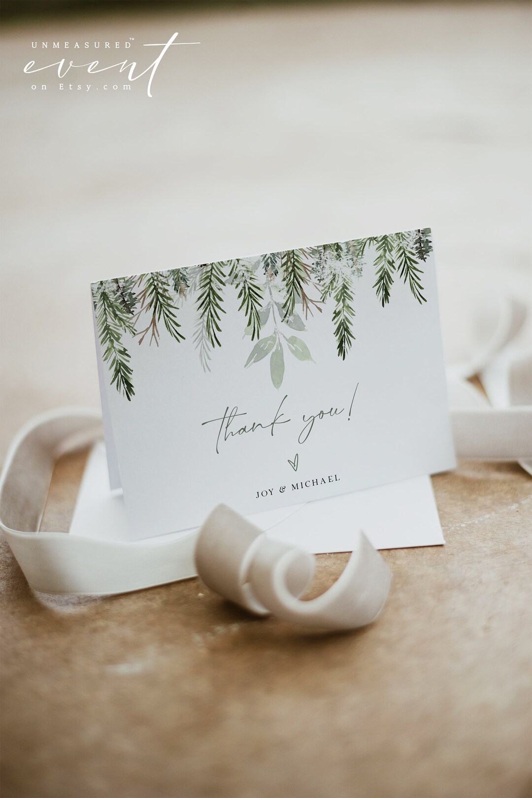 JOY Thank You Card Template, Printable Thank You Card, Rustic Pin Thank ...