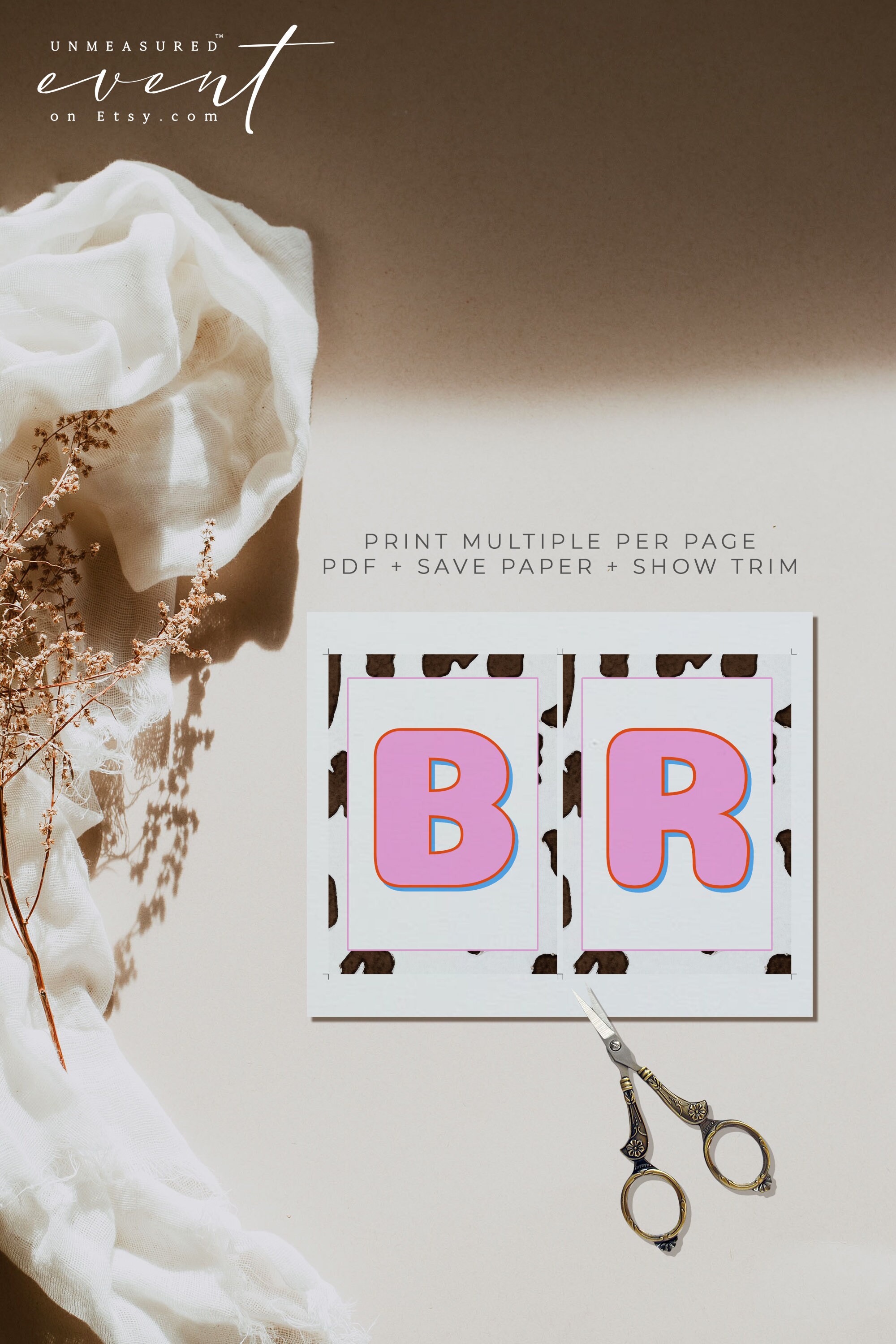 DINA Space Cowgirl Bachelorette Bunting Banner Template, Printable ...