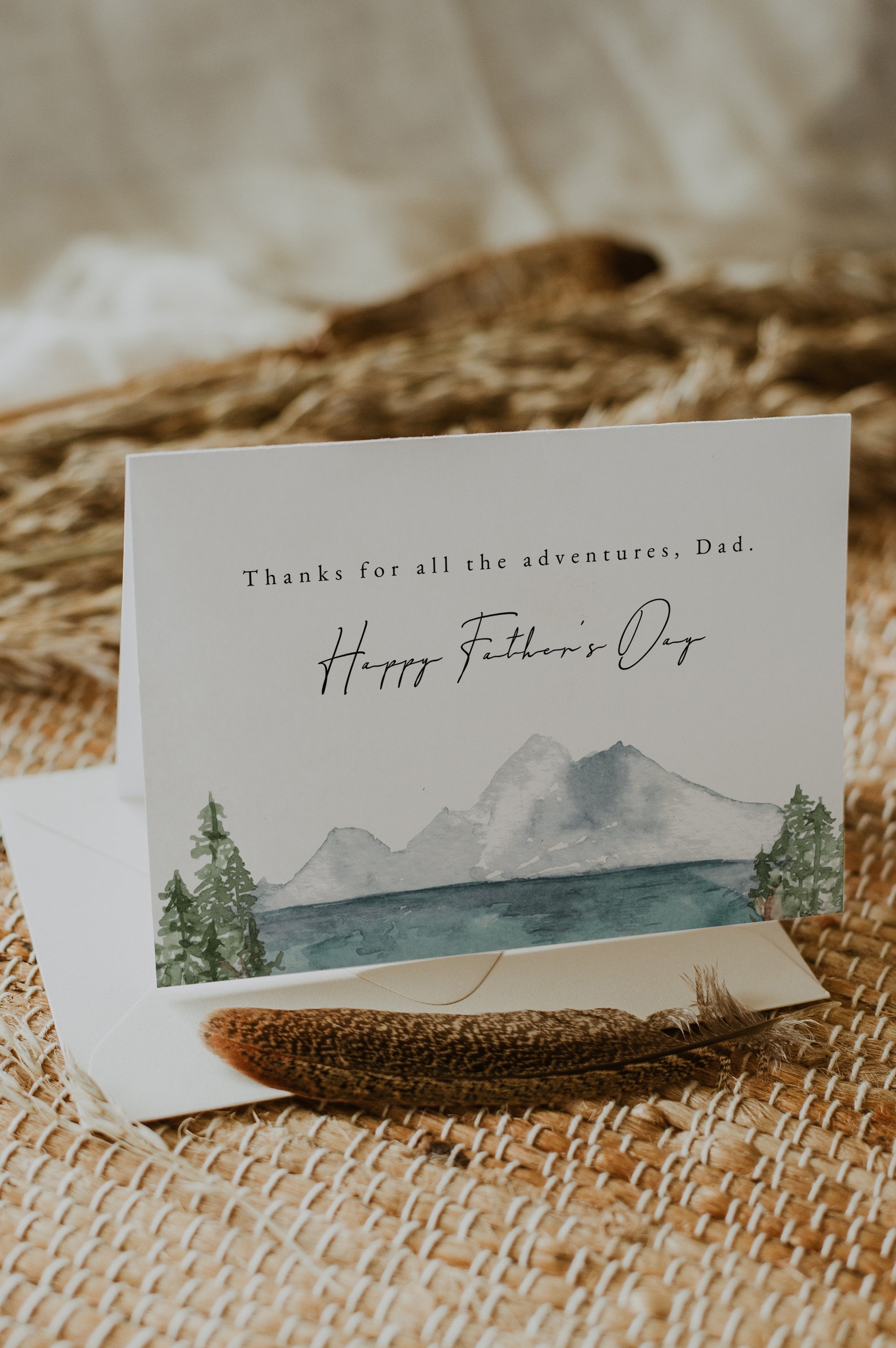 Mountain Father's Day Card Template, Adventure Father's Day Card ...
