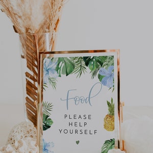 LALANI Food Sign Printable, Tropical Luau Wedding Food Sign, Palm Leaf ...