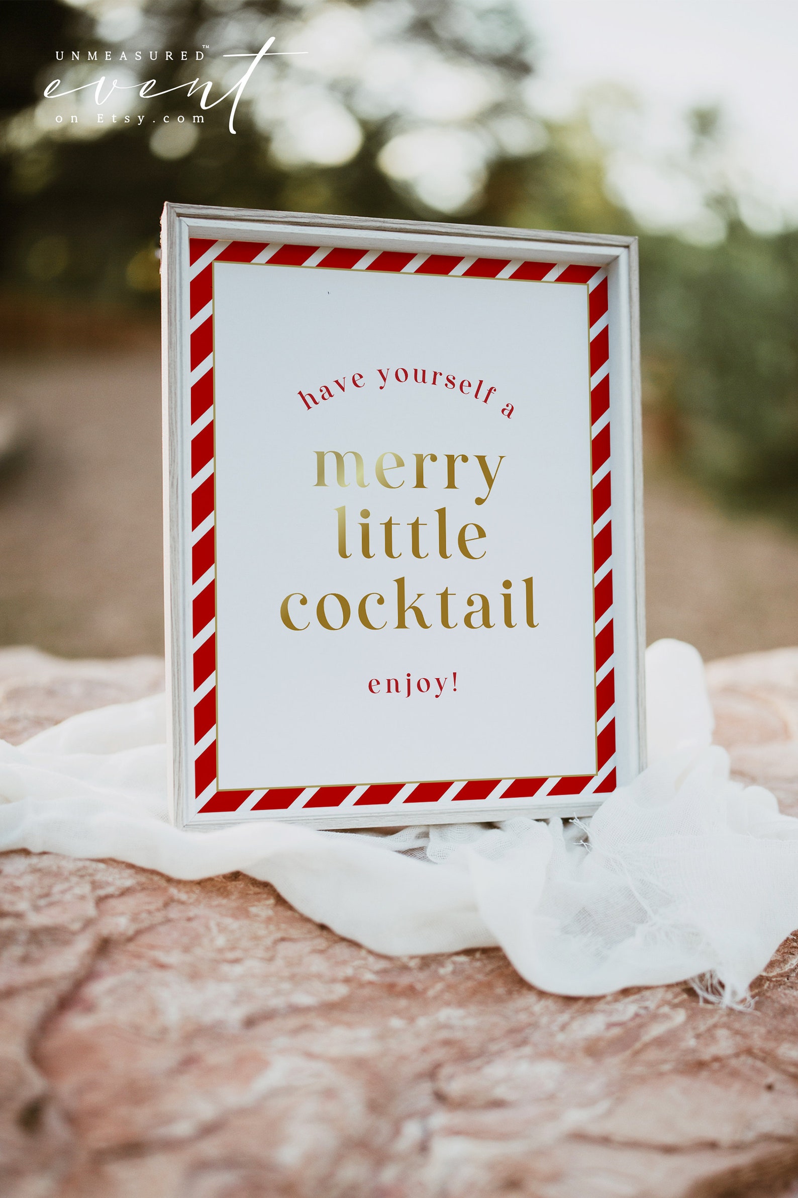 MERI Printable Merry Little Cocktail Sign Template Christmas Party Bar ...