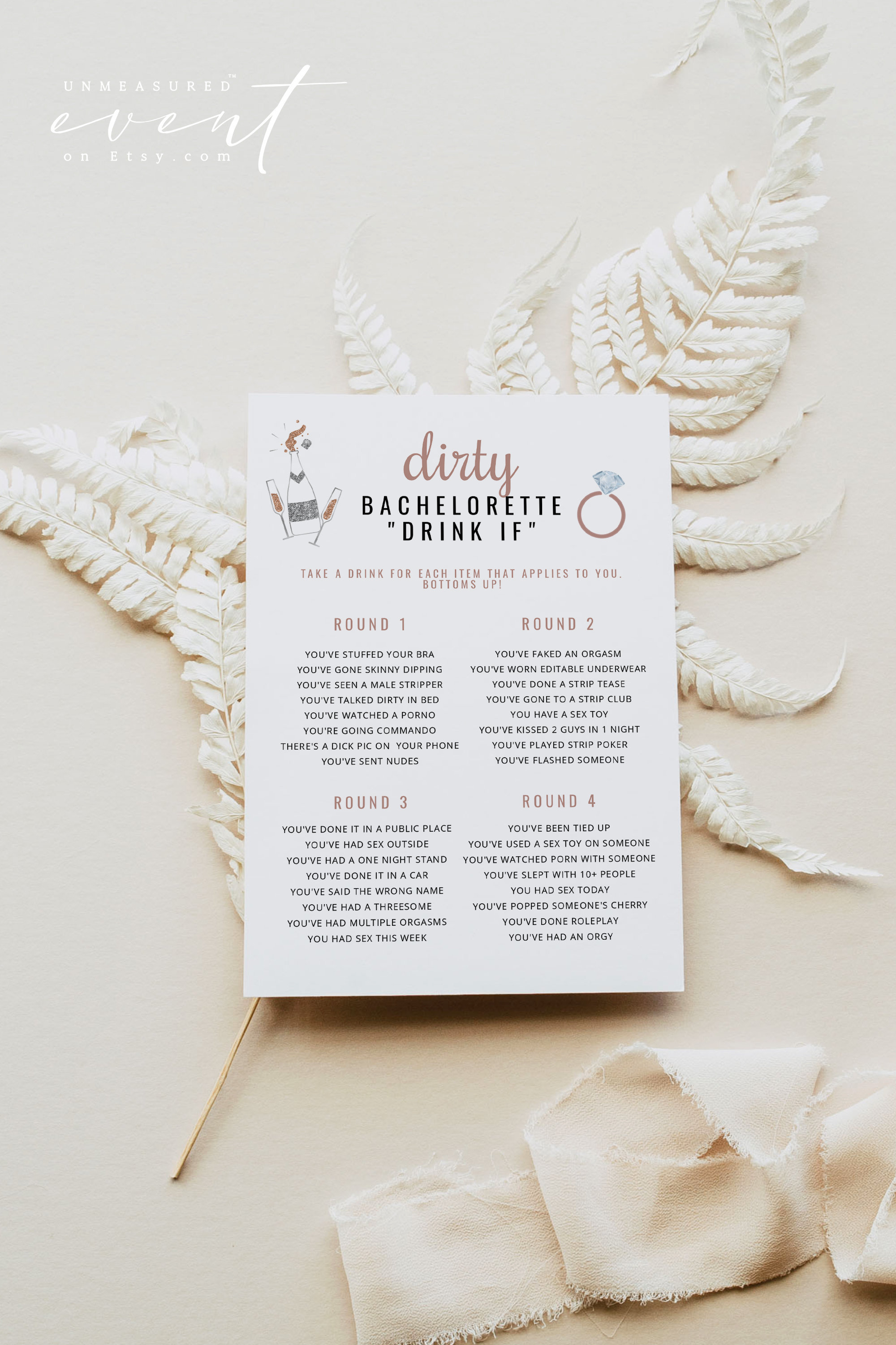 GENNA Bachelorette Drink If Game Printable, Bachelorette Games Instant ...