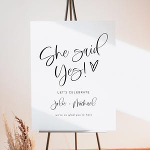 PRINTED + SHIPPED Engagement Party Sign, She Said Yes Sign, Modern ...