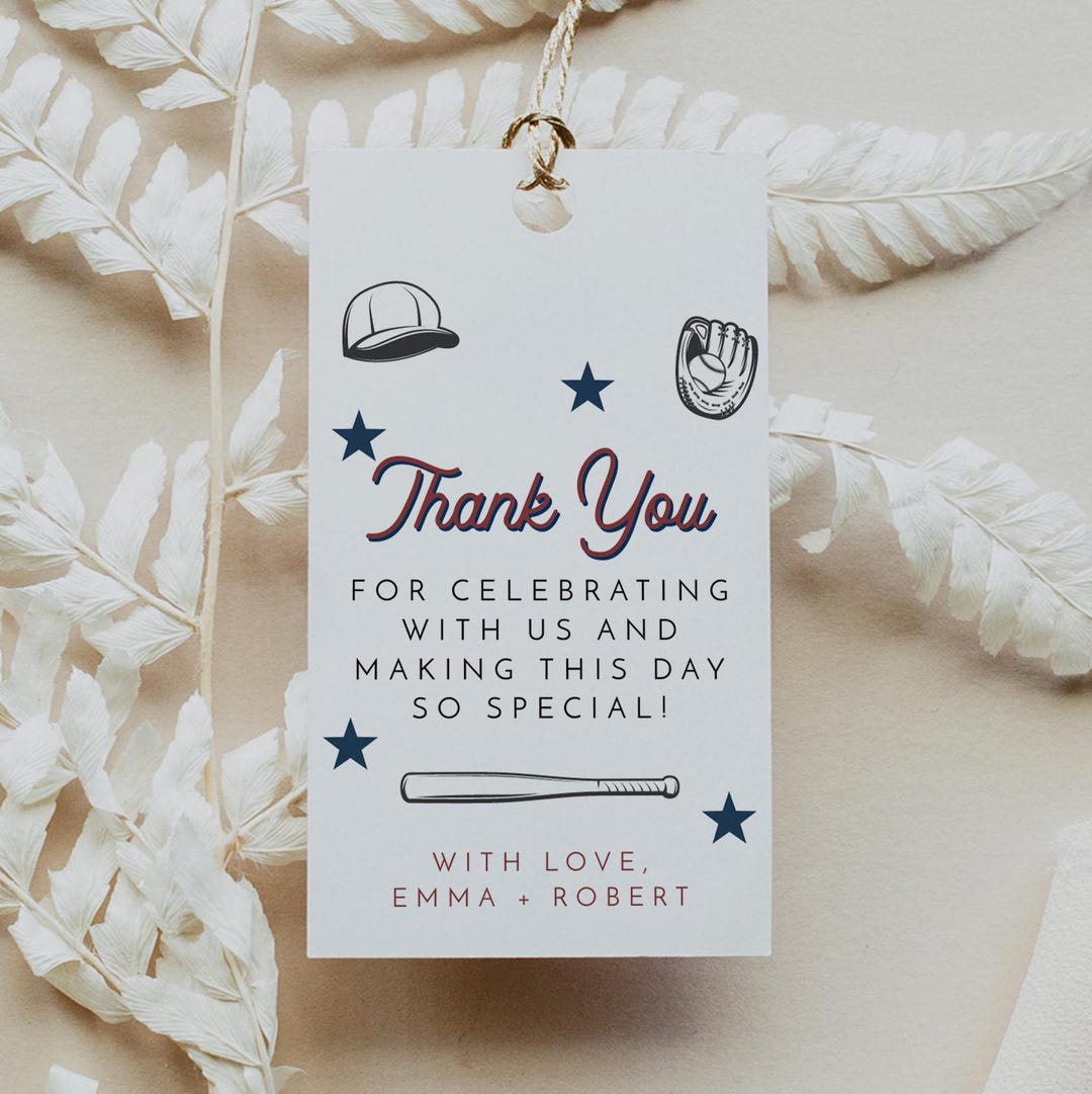 Baseball Favor Tag Template, Baseball Birthday Favor Tag Printable ...