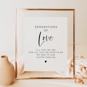 PRINTED + SHIPPED Generations of Love Sign, Generations of Love Table ...