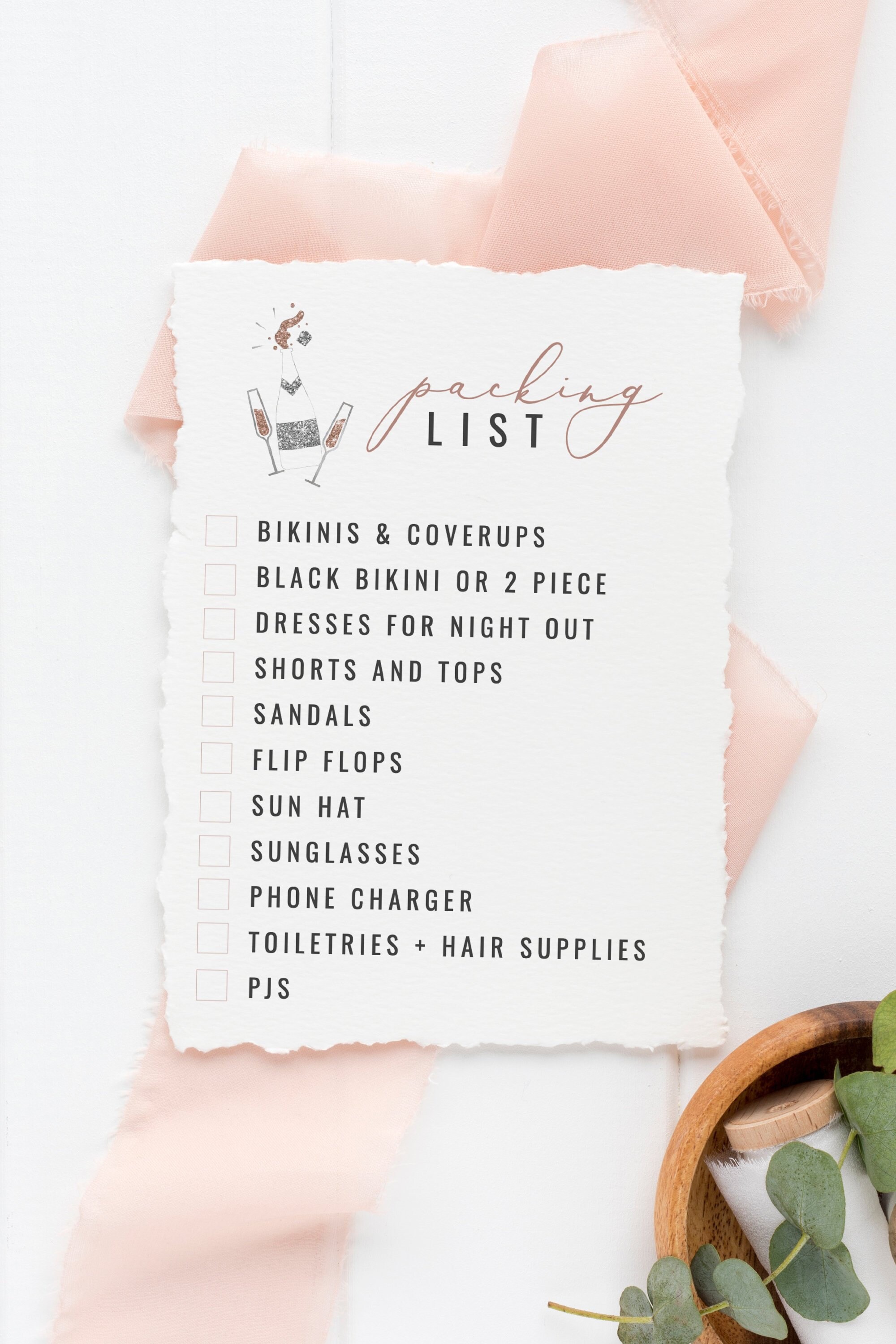 GENNA Bachelorette Packing List Template Printable Packing | Etsy