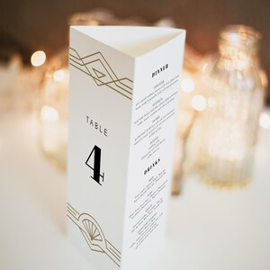 DAISY Art Deco Wedding Triangle Table Number Template, Gatsby Inspired ...