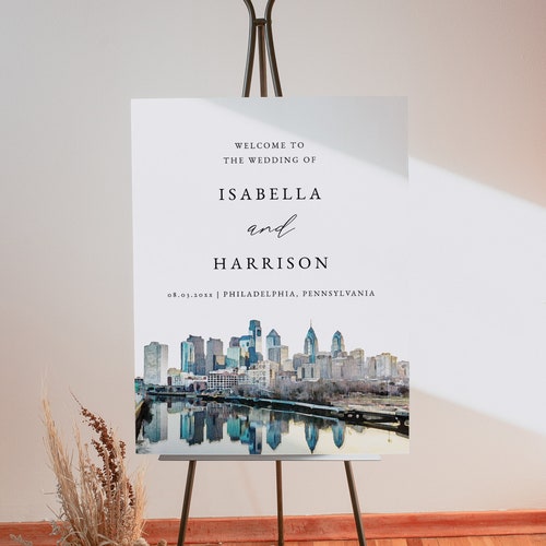 Philadelphia Wedding Welcome Sign Welcome Sign Template - Etsy