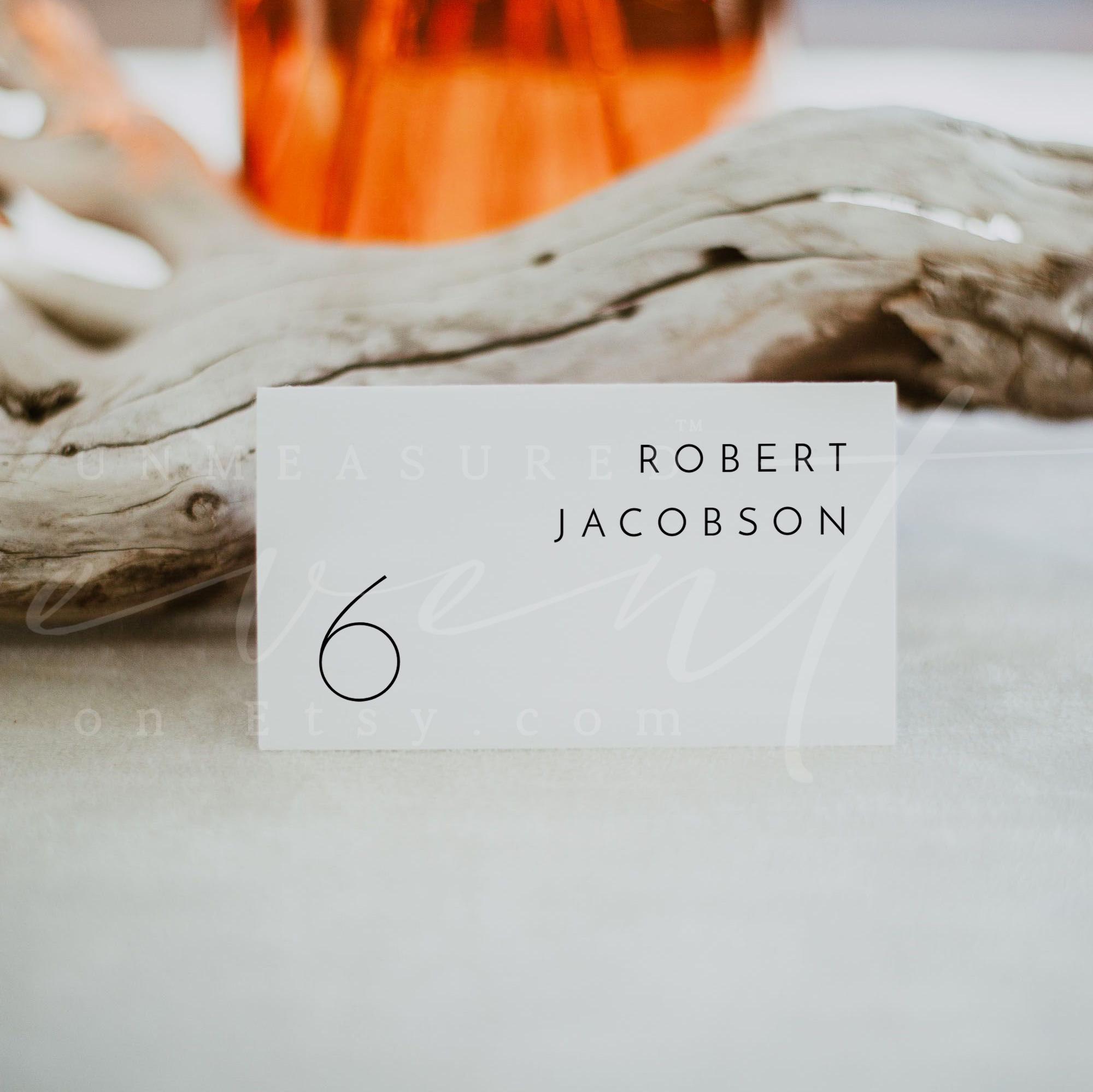 Minimalist Wedding Place Card Template, Simple Place Card Printable ...