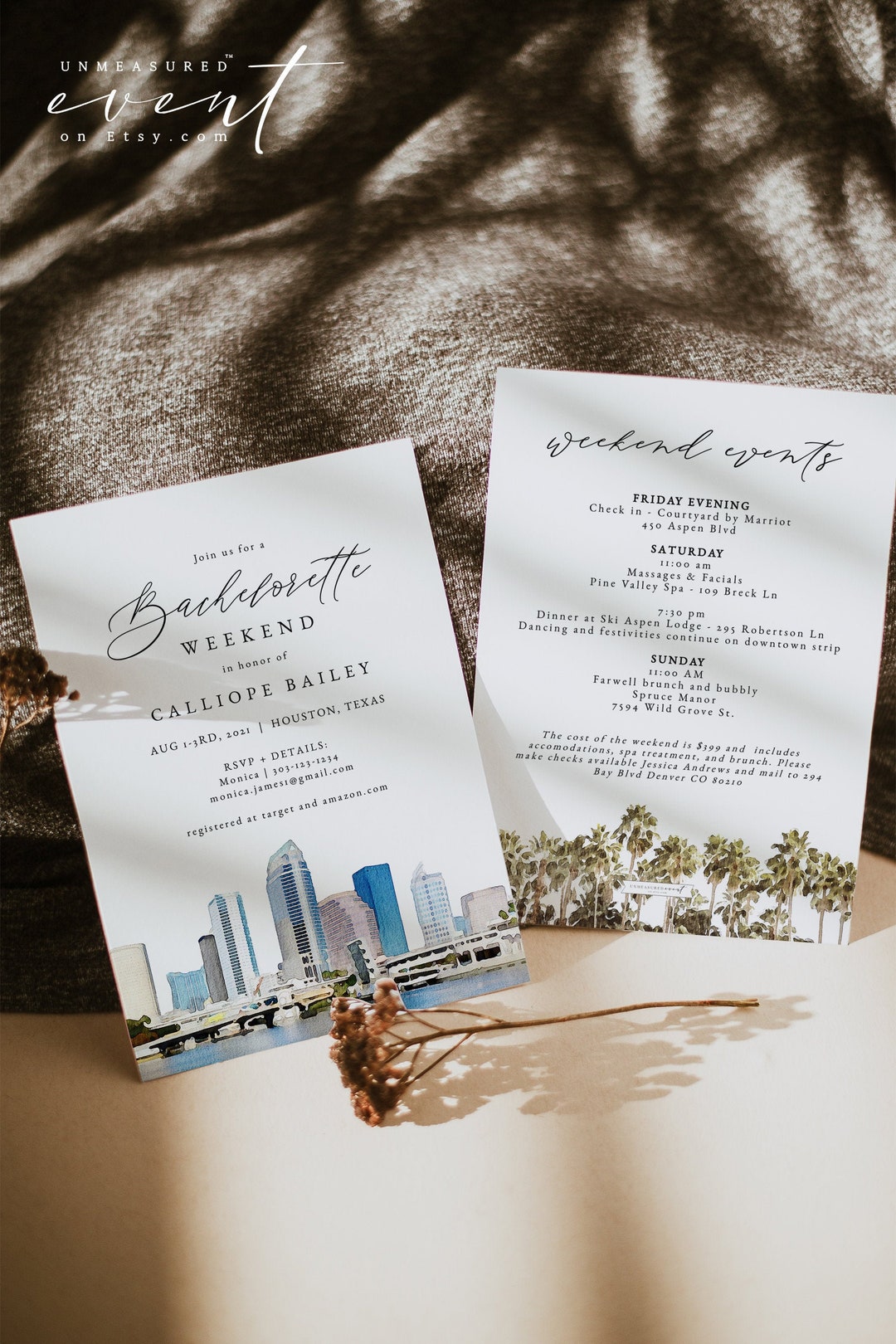 TAMPA Bachelorette Invitation Template, Printable Bachelorette ...
