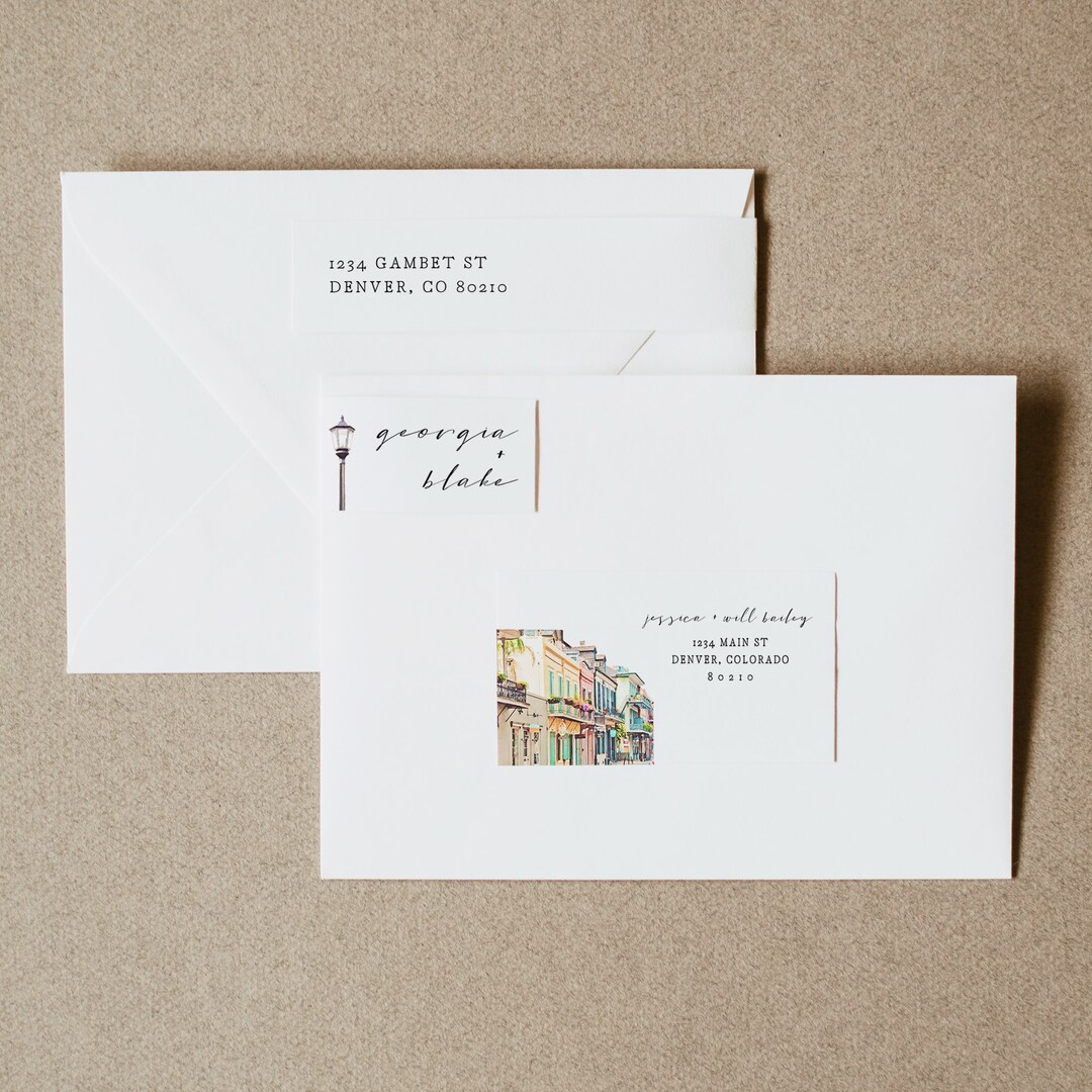NOLA Address Label Template, Wrap Around Address Labels, New Orleans ...