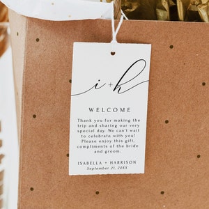 Welcome Tag Template, Wedding Welcome Bag Tag Printable, Wedding Favor ...