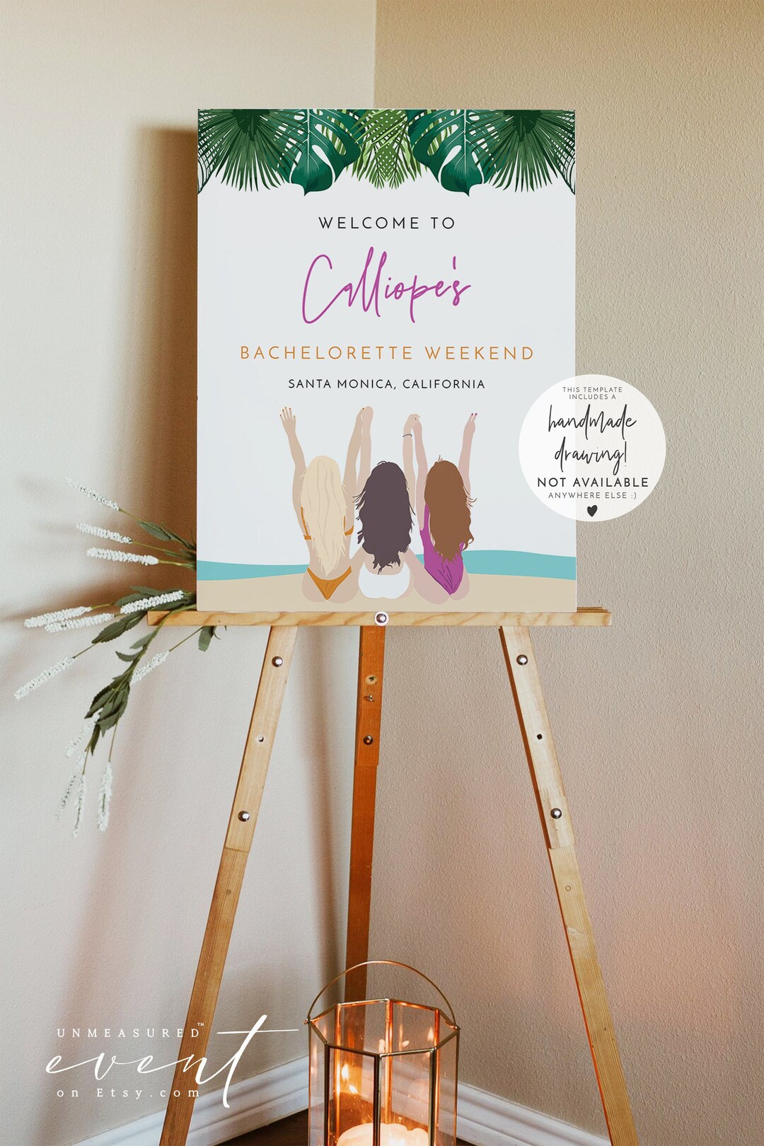 ROXY Bachelorette Welcome Sign, Tropical Bachelorette Welcome Poster ...