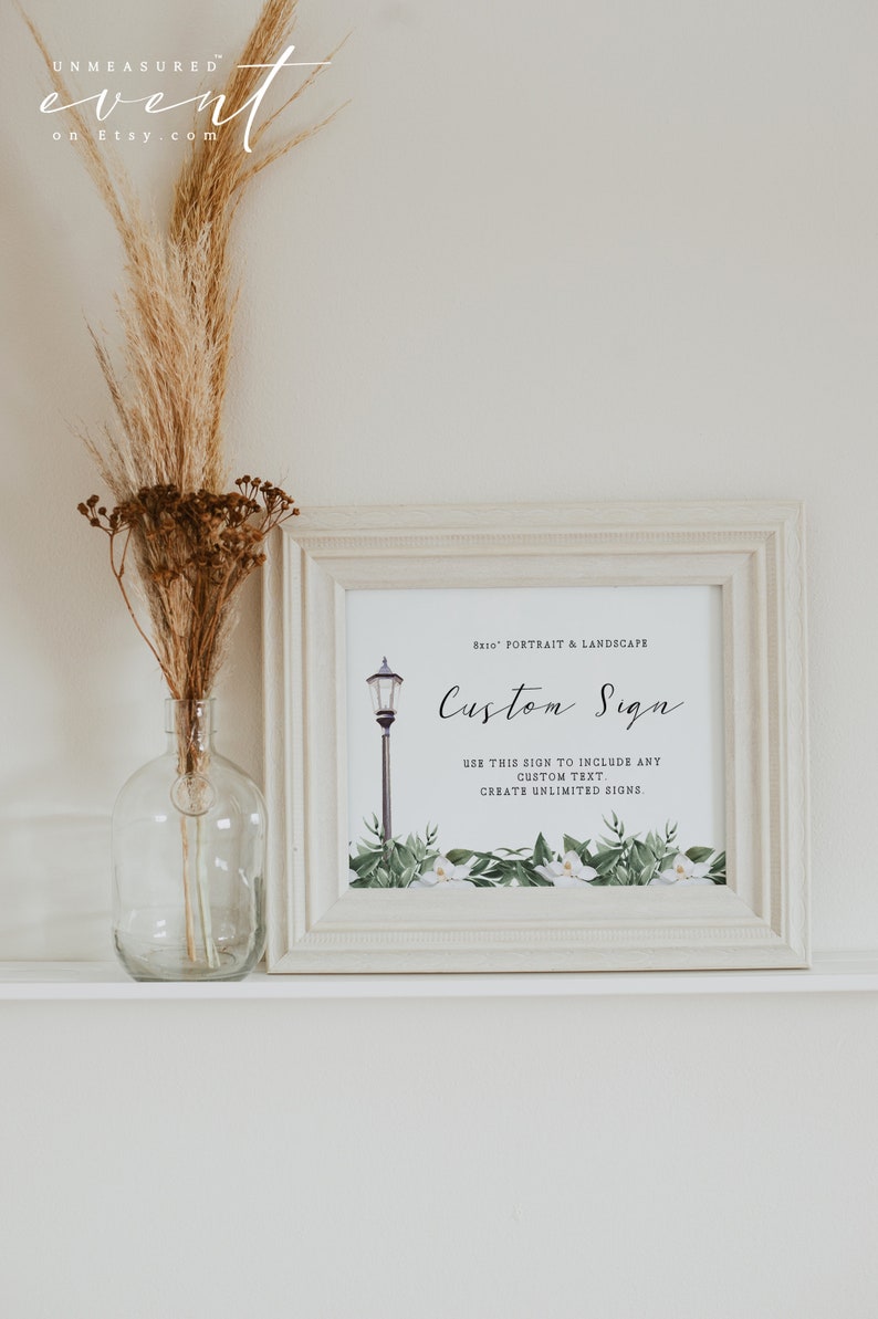NOLA Magnolia Custom 8x10" Sign Template, New Orleans Wedding Signage ...