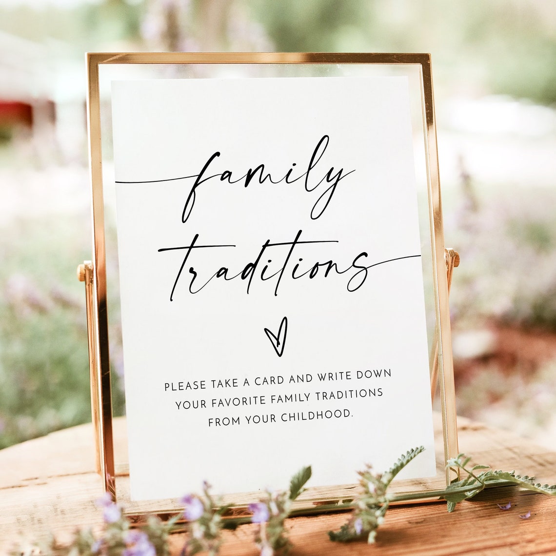 BLAIR PRINTED + SHIPPED Family Traditions Sign, 8x10" Baby Shower Sign ...
