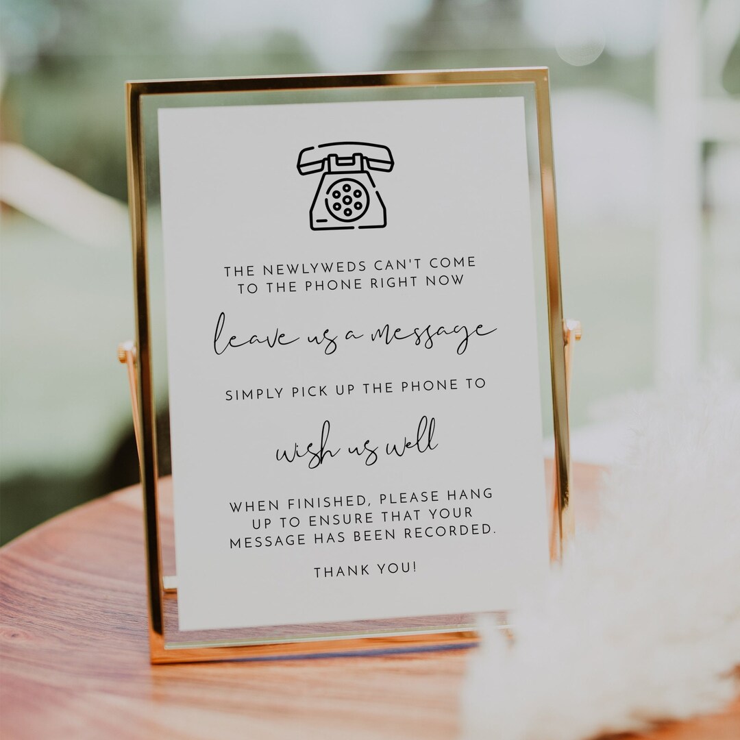 Minimalist Telephone Guestbook Sign Printable, Modern Audio Guestbook ...