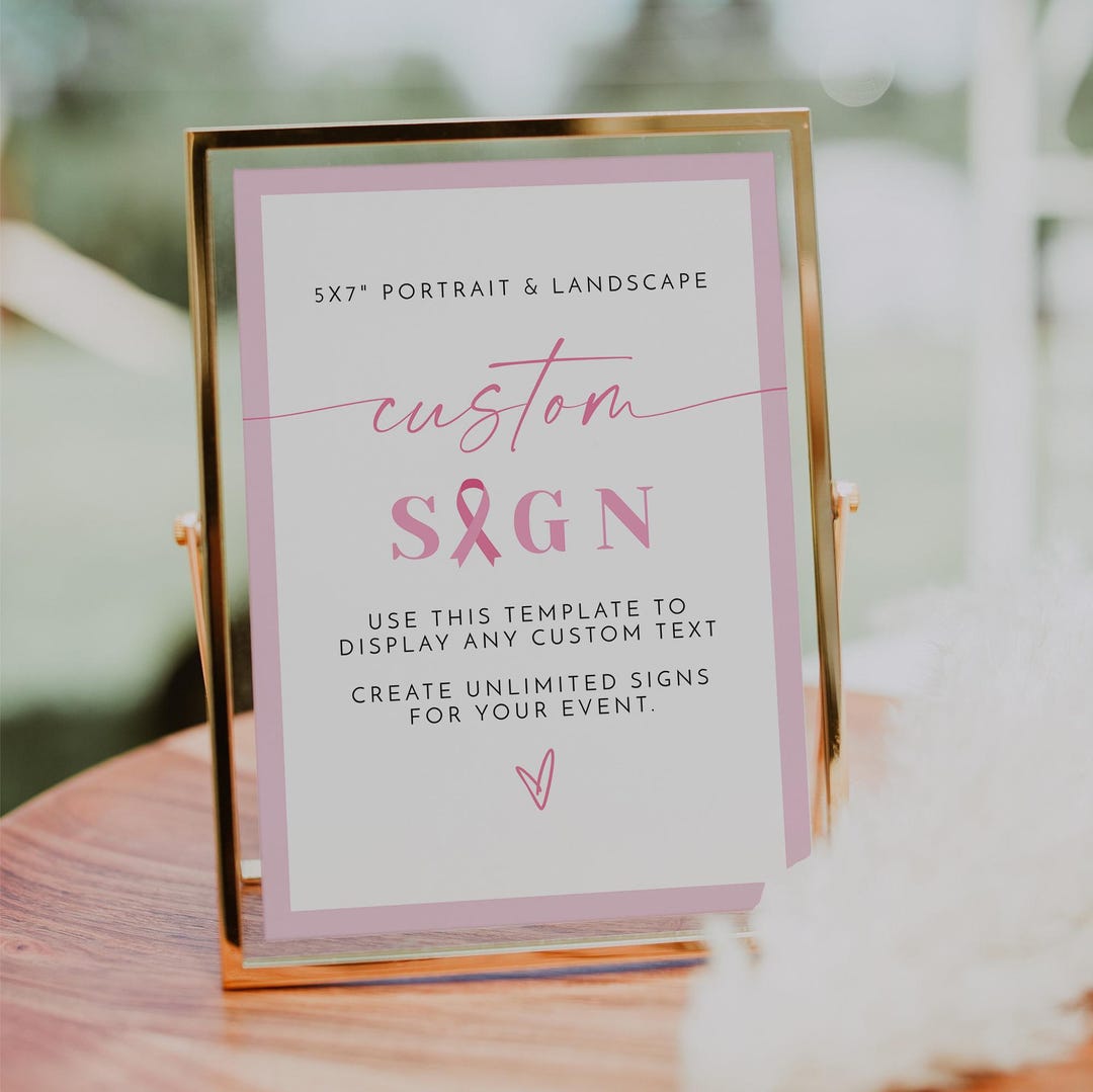 Breast Cancer Remission Custom 5x7" Sign Template, Cancer Remission ...