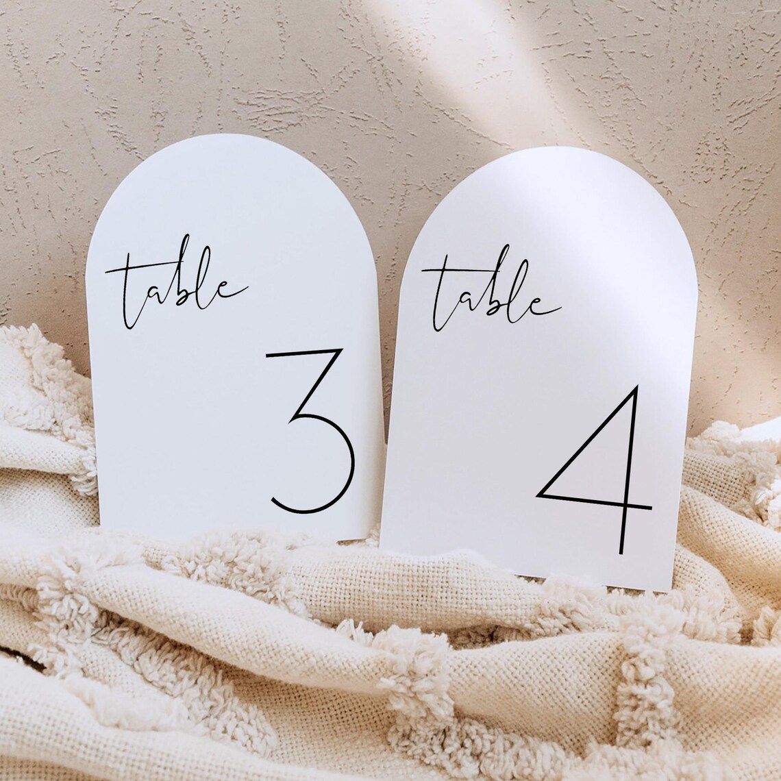 Minimalist Table Number Template, Arched Table Numbers, Modern Table ...
