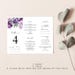 Purple Floral Wedding Triangle Table Number Template, Lavender Trifold ...
