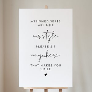 ADELLA Minimalist Open Seating Sign Template, Printable Open Seating ...