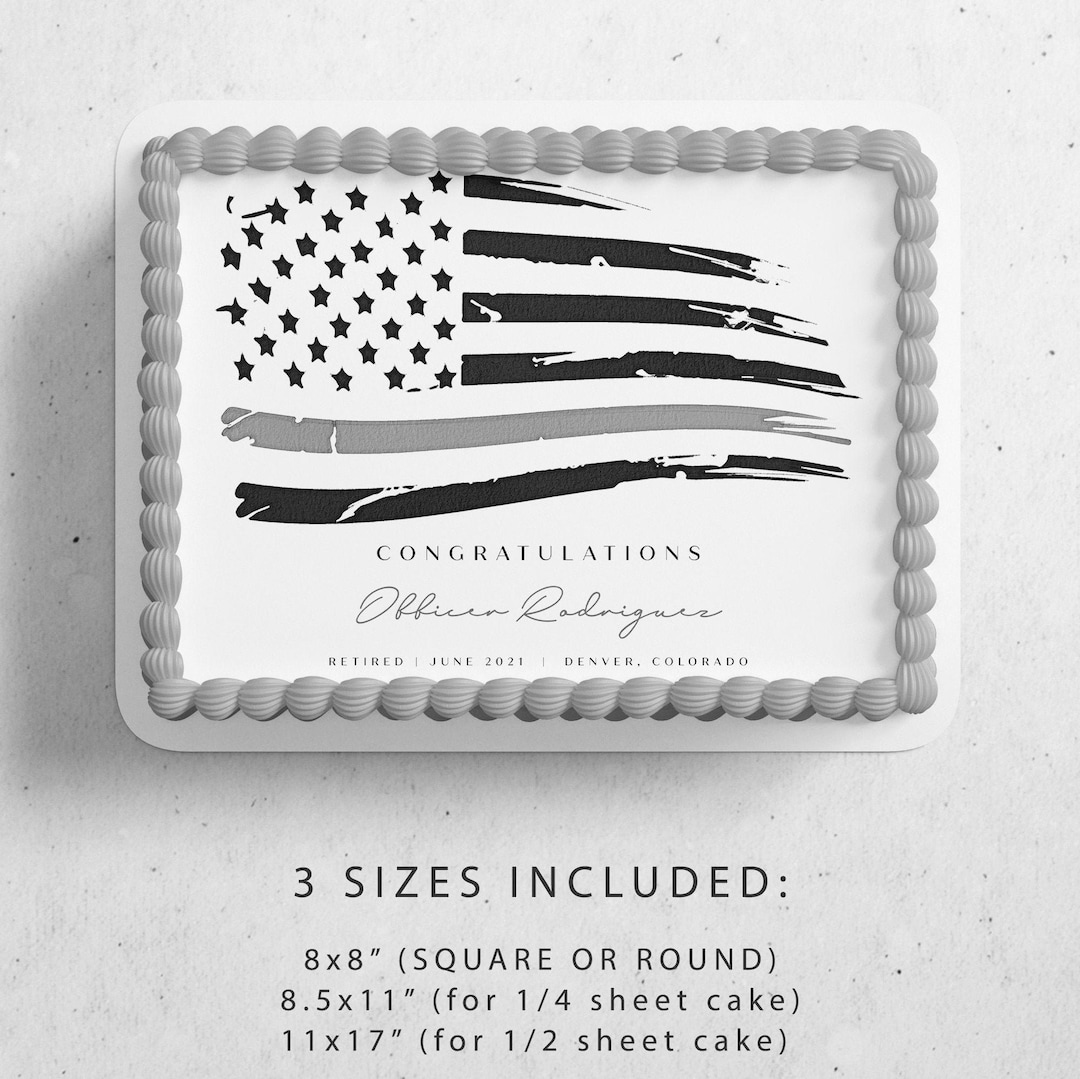 Thin Gray Line Cake Topper TEMPLATE, Printable Corrections Officer ...