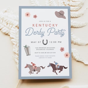 Kentucky Derby Party Invitation Template, Horse Racing Party Invite ...
