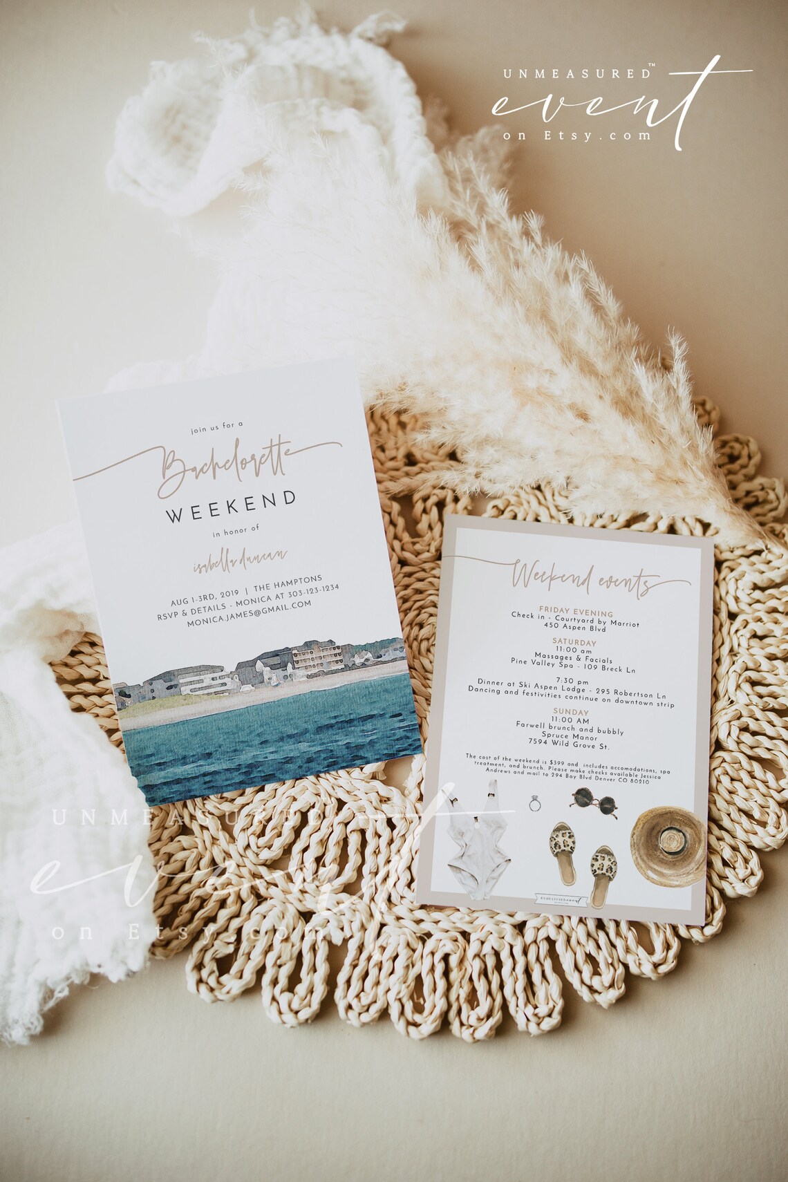 THE HAMPTONS Bachelorette Invitation & Itinerary Template, Hampton ...