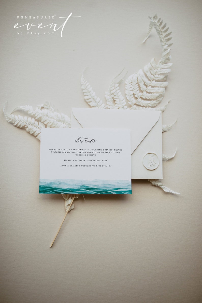 Enclosure Card Template Invitation Insert Wedding Details - Etsy