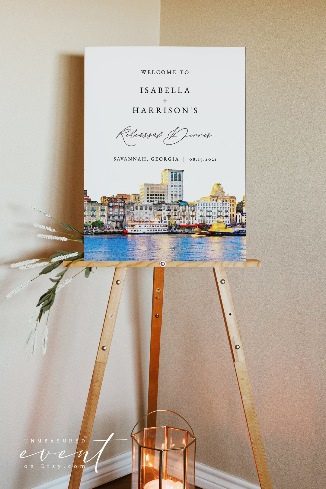 Savannah Rehearsal Dinner Welcome Sign Template, Georgia Rehearsal ...