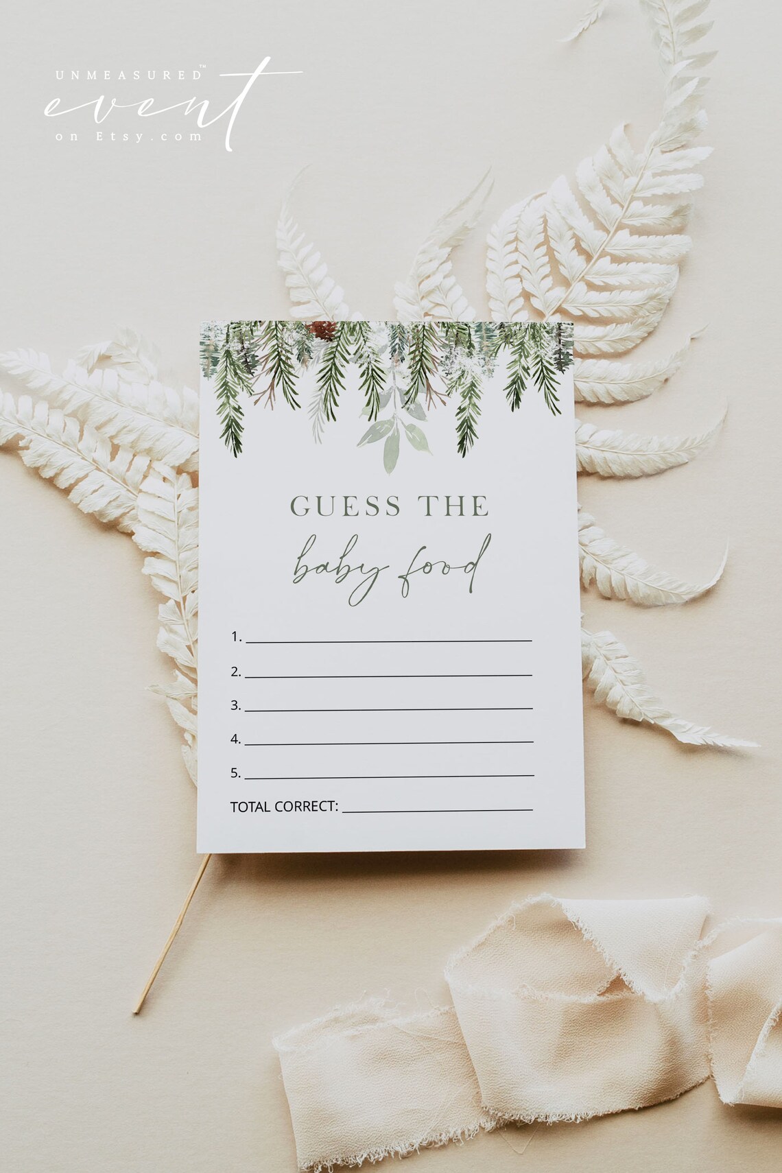 JOY Guess the Baby Food Baby Shower Game Template Rustic - Etsy