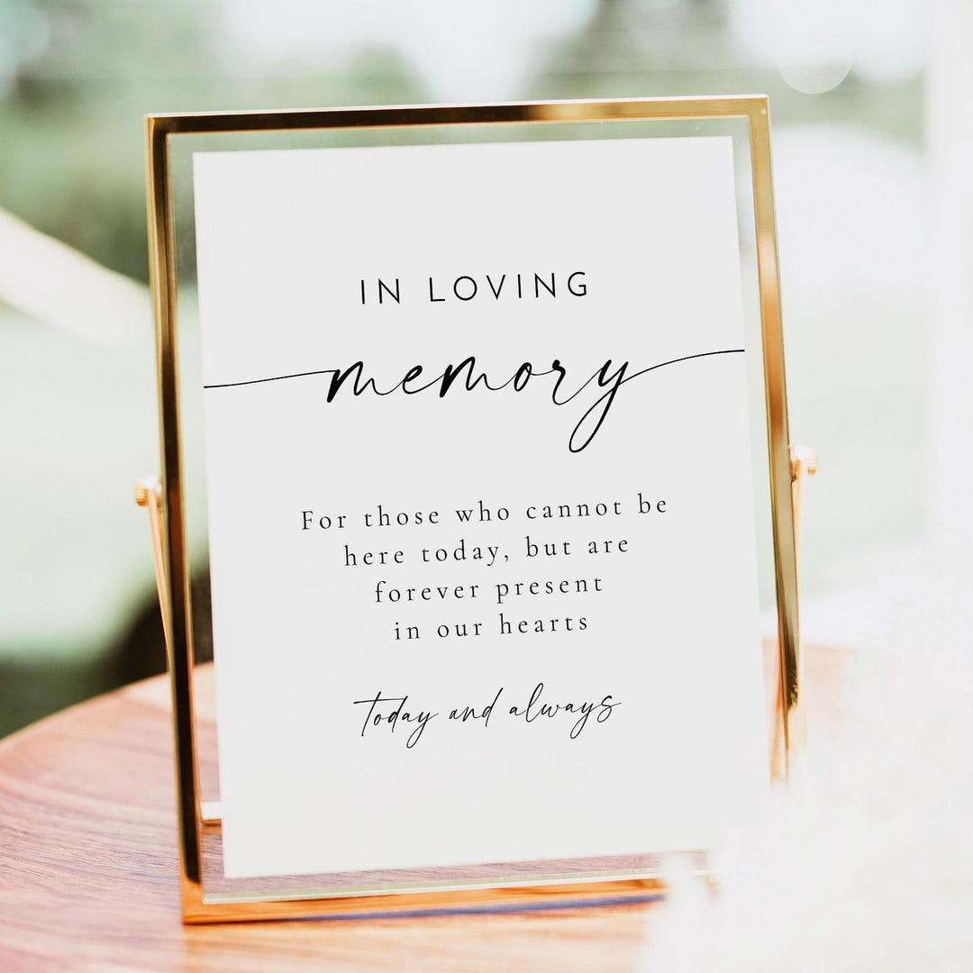 Minimalist in Loving Memory Sign Printable, Modern Forever in Our ...