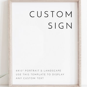 KENNEDY Minimal Wedding Custom 8x10 Sign Template, Modern Wedding ...