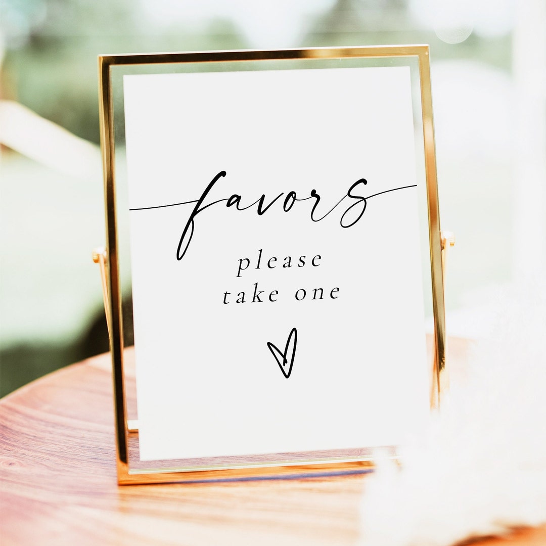Wedding Favor Sign Template, Please Take a Favor Sign, Favors Please ...