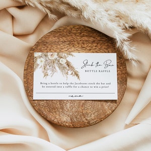 Bottle Raffle Sign and Raffle Ticket Template, Stock the Bar Party ...