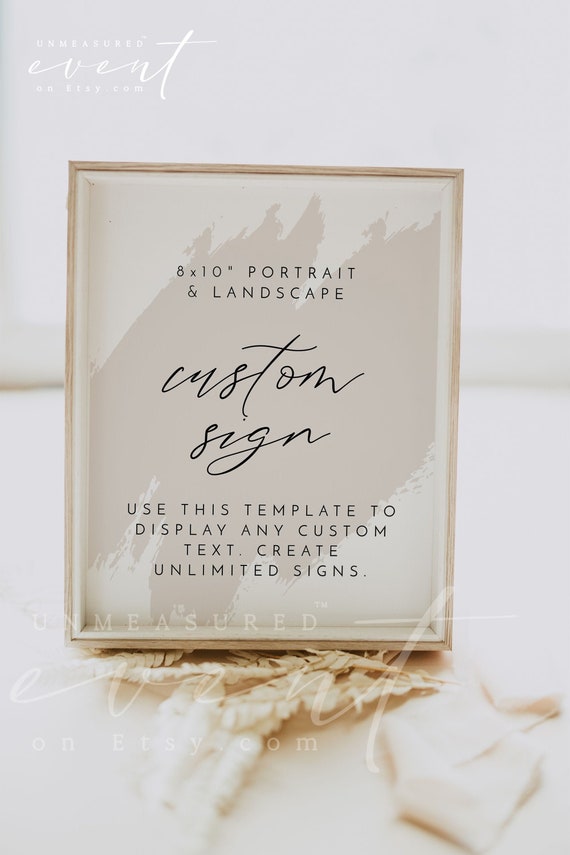 AYSHA Custom 8x10 Sign Template Earth Tone Creamy Beige Baby - Etsy