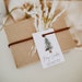 Minimalist Christmas Gift Tag Template, Rustic Merry Christmas Tree ...