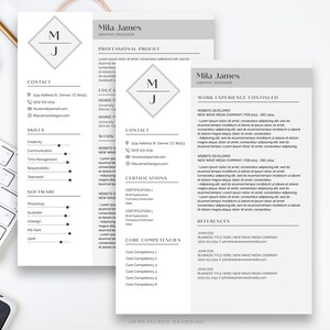 Gray Classic Resume Template, Resume Template Instant Download ...