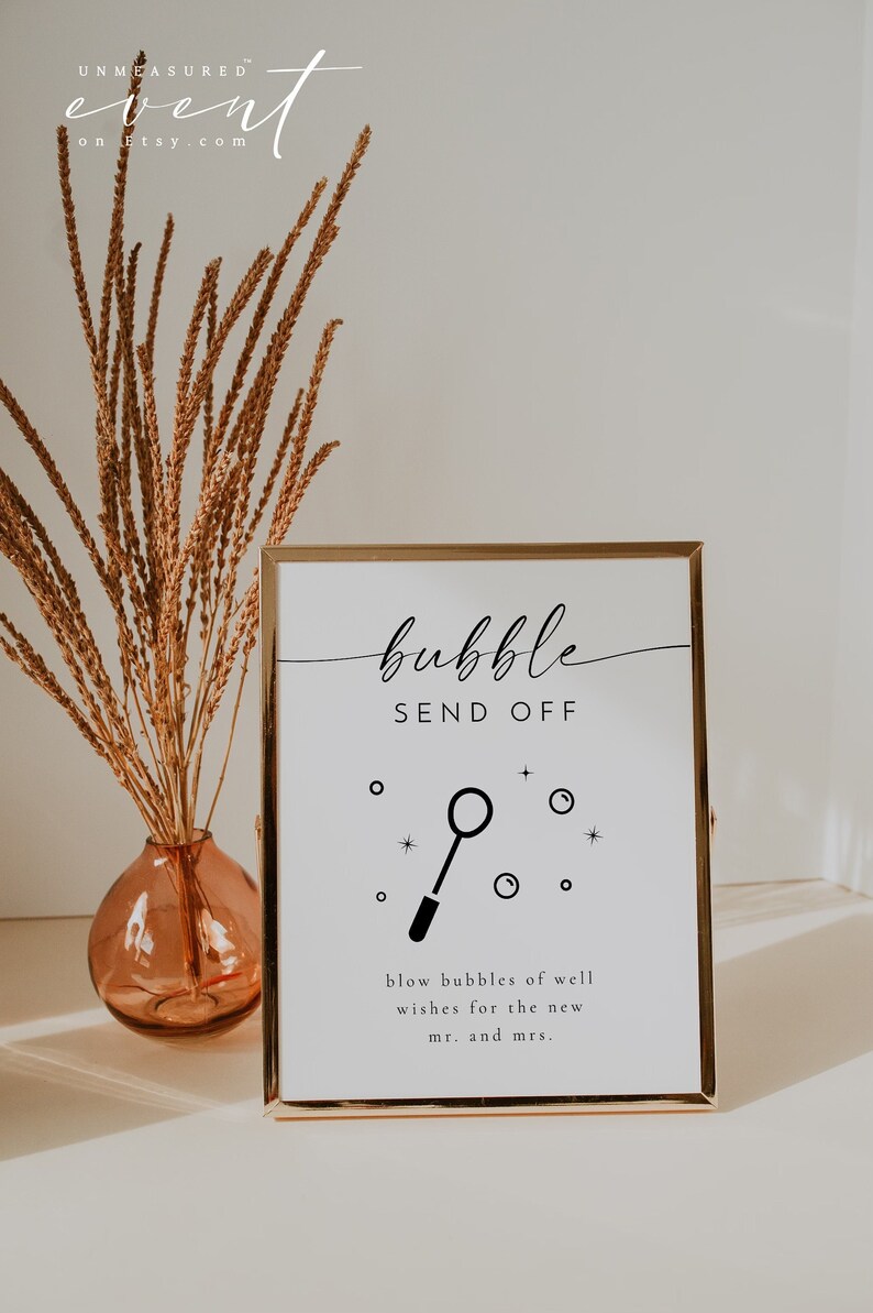 BLAIR Bubble Send off Sign Printable Newlywed Send off Sign - Etsy