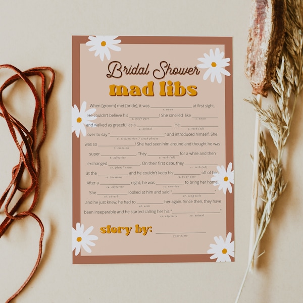 Bridal Shower Mad Libs - Etsy