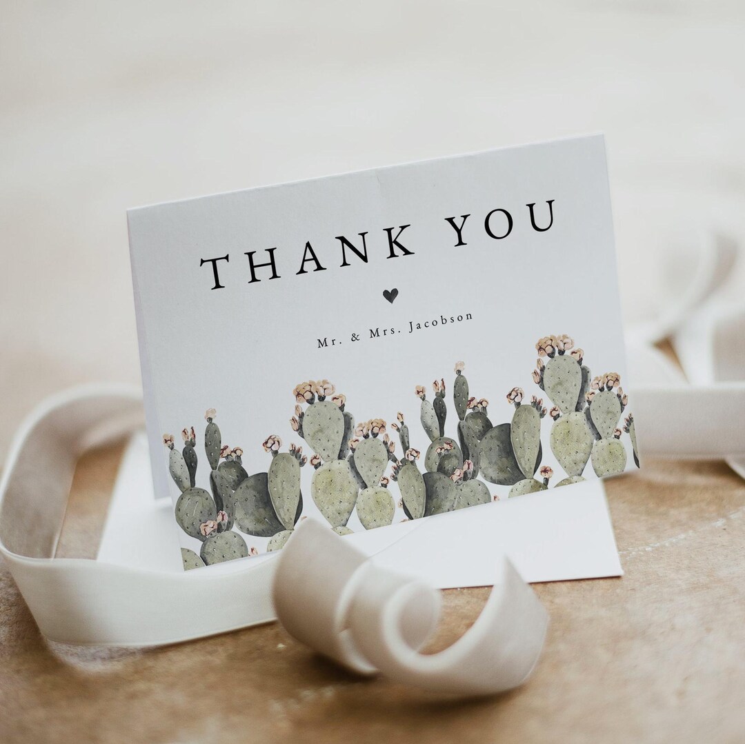 Thank You Card, Printable Thank You, Cactus Thank You, Bohemian Thank ...