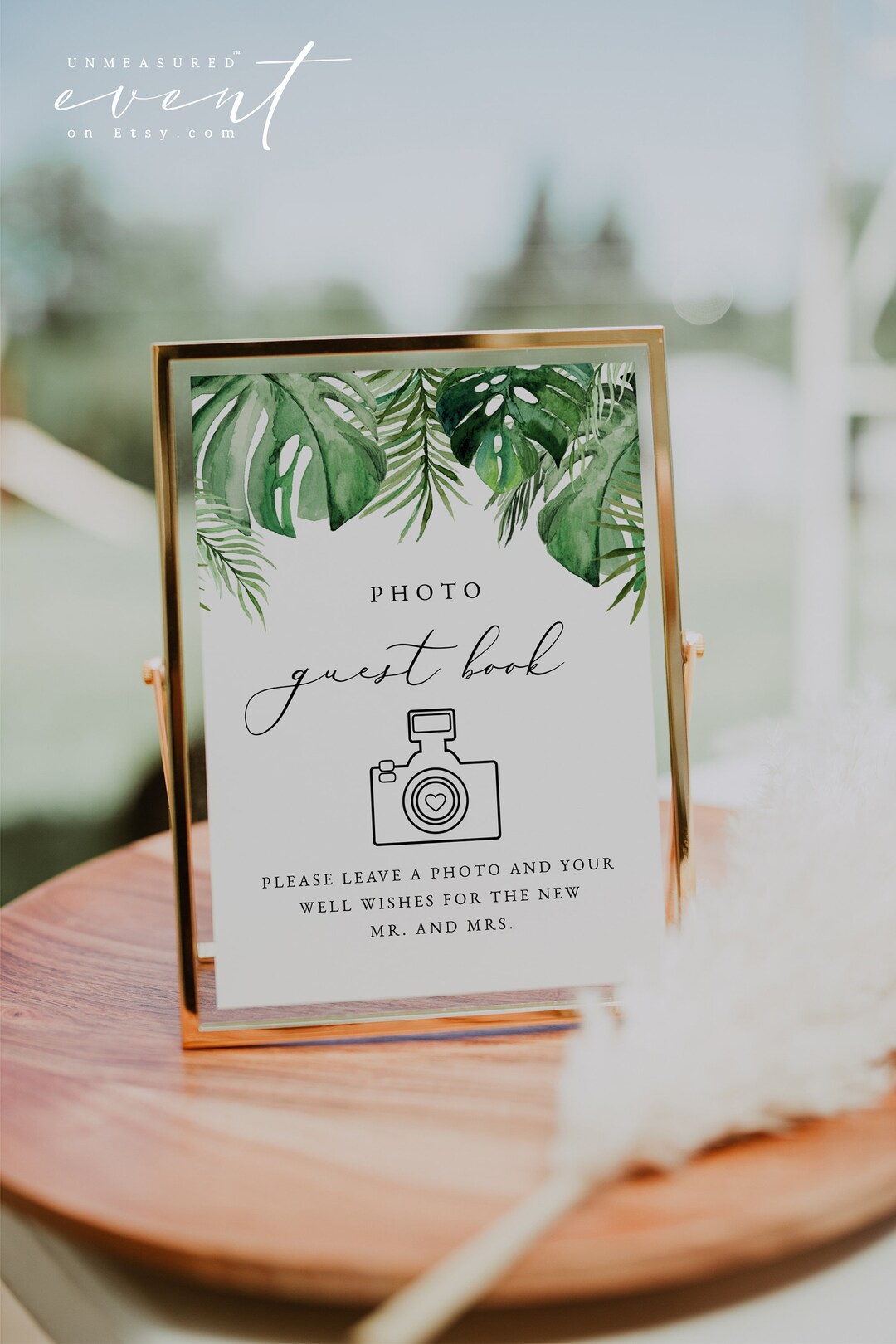 Photo Guest Book Sign, Tropical Palm Sign Our Guestbook, Wedding ...