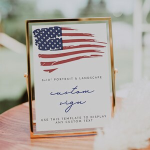 AMERICAN FLAG Custom 5x7 Sign Template Usa Flag Custom - Etsy