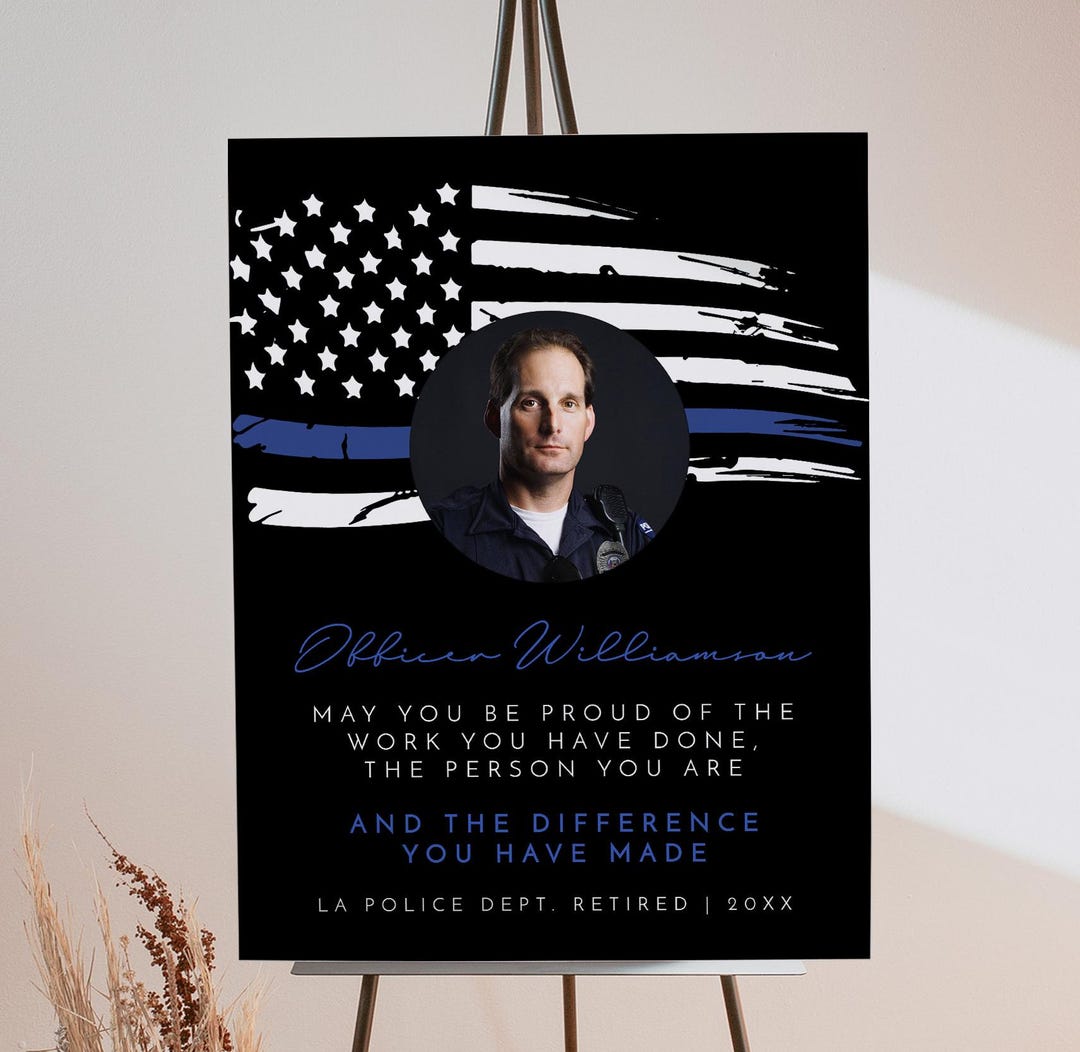 Police Retirement Welcome Sign Template, Police Thank You Sign for ...