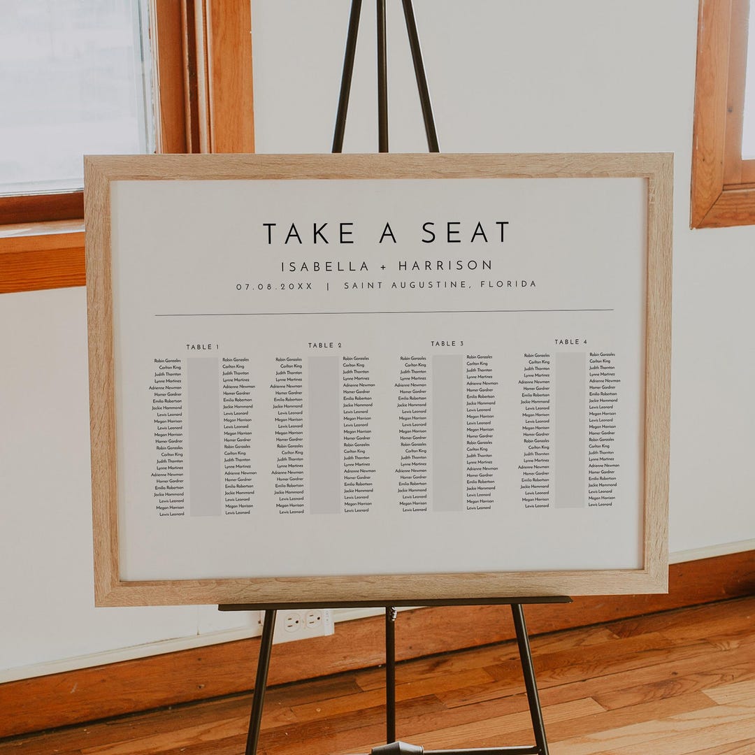 Banquet Seating Chart Template, Long Table Seating Chart for Wedding ...