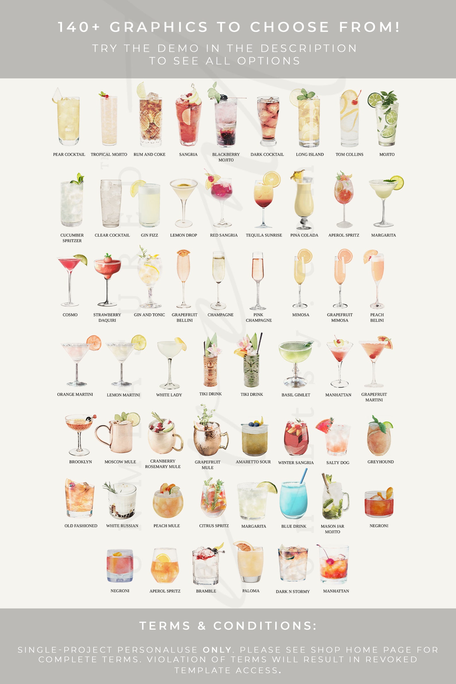 INDIE Signature Drink Sign Template Minimalist Signature - Etsy