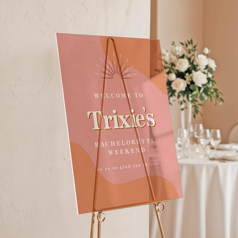 PRINTED + SHIPPED Retro Bachelorette Welcome Sign, 70's Themed ...